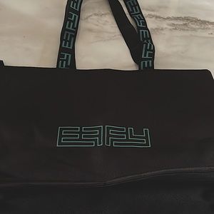 Effy | Bags | Effy Brand Black Canvasnylon Tote Wtiger Logo Nwot | Poshmark